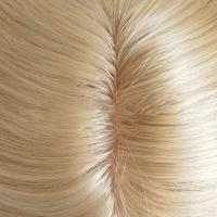 China Full Hand Made 2024 Trend Blonde Remy Wavy Curly European Human Hair Topper For Women for sale