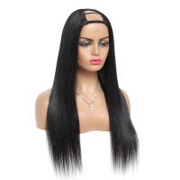 China Full Cuticle Brazilian Hair Preplucked U Part Wig with 180% Density in Bone Straight for sale