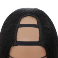China Full Cuticle Brazilian Hair Preplucked U Part Wig with 180% Density in Bone Straight for sale