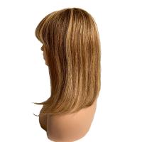 China Short Virgin Brazilian Human Hair Bob Wigs with Bangs Remy Hair Grade Average Size Cap for sale