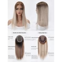 China Real Natural Jewish Pu Hair Topper For Women End Silk Lace Front European Blond 100-200g for sale