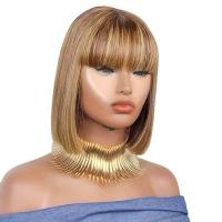 China Glueless Bob Wigs 100% Remy Human Hair None Lace Front P4/27 Brazilian Straight for sale