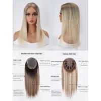 China Real Natural Jewish Pu Hair Topper For Women End Silk Lace Front European Blond 100-200g for sale