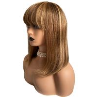 China Glueless Bob Wigs 100% Remy Human Hair None Lace Front P4/27 Brazilian Straight for sale