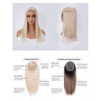 China Real Natural Jewish Pu Hair Topper For Women End Silk Lace Front European Blond 100-200g for sale