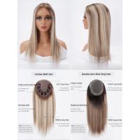 China Real Natural Jewish Pu Hair Topper For Women End Silk Lace Front European Blond 100-200g for sale