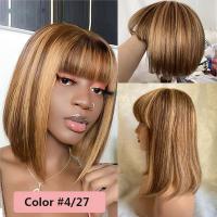 China Glueless Bob Wigs 100% Remy Human Hair None Lace Front P4/27 Brazilian Straight for sale