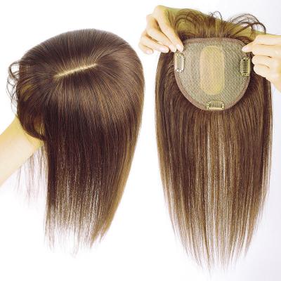 China 90% Density Straight Toupee Clip In Natural Human Hair Topper Wigs for Women for sale