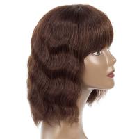 China 250g-450g Brazilian Human Hair Wig Bulk Virgin Remy Machine Made Short Bob Wigs With Bangs Vendors for sale