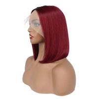 China 100% Human Hair Short Curly Bob Straight Pixie Lace Front Wig T-Part Brazilian Weaves for sale