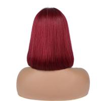 China 100% Human Hair Short Curly Bob Straight Pixie Lace Front Wig T-Part Brazilian Weaves for sale