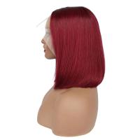 China 100% Human Hair Short Curly Bob Straight Pixie Lace Front Wig T-Part Brazilian Weaves for sale