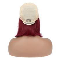 China 100% Human Hair Short Curly Bob Straight Pixie Lace Front Wig T-Part Brazilian Weaves for sale