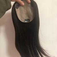 China 100% Human Hair Topper for Women Natural Silk Base Toupee in Straight Style for sale