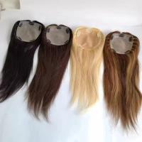 China 100% Human Hair Topper for Women Natural Silk Base Toupee in Straight Style for sale