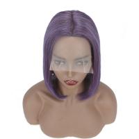 China Smoke Purple Color Straight Short Bob Wigs HD Lace Frontal Human Hair for Black Women for sale