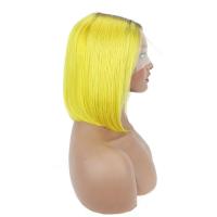 China Raw Virgin Transparent HD Lace Frontal Human Hair Wig 100% Bob Wig Remy Hair 250g-450g for sale