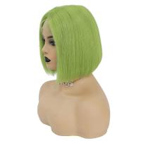 China Green Color Brazilian Human Hair Short Bob Wigs 10inch with Baby Hair and HD Lace Frontal for sale