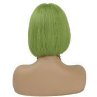 China Green Color Brazilian Human Hair Short Bob Wigs 10inch with Baby Hair and HD Lace Frontal for sale