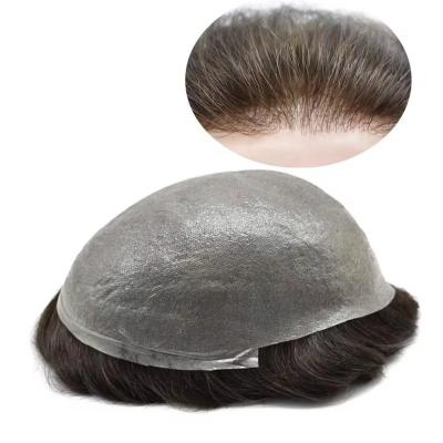China Thin Skin Toupee For Men European Hair with Full Cuticle Aligned Hair for sale