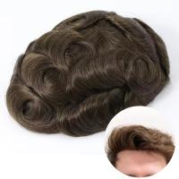 China Thin Skin Toupee For Men European Hair with Full Cuticle Aligned Hair for sale