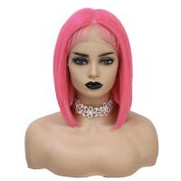 China Straight 10 Inch Lace Front Bob Wigs 250g-450g T Shape Virgin Human Hair with Baby Hair for sale