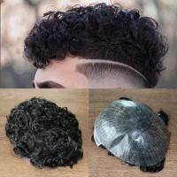 China Full Cuticle 100% Virgin Cuticle Aligned Hair Afro Toupee for Black Men for sale