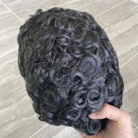 China Full Cuticle 100% Virgin Cuticle Aligned Hair Afro Toupee for Black Men for sale