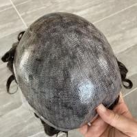 China Full Cuticle 100% Virgin Cuticle Aligned Hair Afro Toupee for Black Men for sale