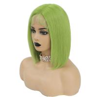 China 100% Human Hair Brazilian HD Lace Frontal 8A 10A 12A Short Green Bob Wig with Swiss Lace for sale