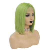 China 100% Human Hair Brazilian HD Lace Frontal 8A 10A 12A Short Green Bob Wig with Swiss Lace for sale