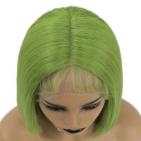 China 100% Human Hair Brazilian HD Lace Frontal 8A 10A 12A Short Green Bob Wig with Swiss Lace for sale