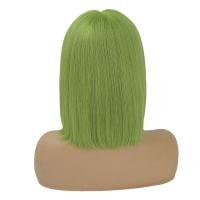 China 100% Human Hair Brazilian HD Lace Frontal 8A 10A 12A Short Green Bob Wig with Swiss Lace for sale