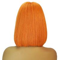 China 14inch HD Lace Front Bob Wigs with Natural Orange Silky Straight Human Peruvian Hair for sale