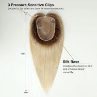 China Silk Base Clip In Topper 14 Inches 150% Density Natural Black/Dark Brown/Mocca Brown for sale