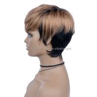 China T1B/27 Color Pre Plucked Short Human Hair Wigs for Black Women Brazilian Pixie Cut for sale