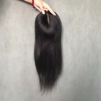 China 18 Inches European Natural Real Free Part Silk Base Human Hair Clip In Topper for Women for sale