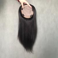 China 18 Inches European Natural Real Free Part Silk Base Human Hair Clip In Topper for Women for sale