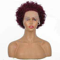 China 99J Burgundy Raw Indian Virgin Cuticle Aligned Human Hair Lace Front Wigs for Small Size for sale
