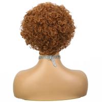 China Short Hair Curly Wavy Wig for Black Ladies Machine Made Remy Hair Pixie Wig for sale