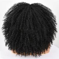China Light Brown Bouncy Curly Human Hair Wigs with Bangs Peruvian Remy Afro Kinky Curls for sale