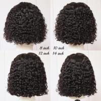 China Remy Hair 180% Density Afro Kinky Curly 4*4/13*4/13*6 Lace Frontal BOB Wigs for Black Women 250g-450g for sale