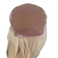 China 16-24inch 613 Blonde Hand Tied PU Silicon Medical Wigs for White Women 100% Human Hair for sale