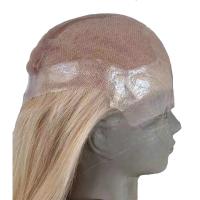 China 16-24inch 613 Blonde Hand Tied PU Silicon Medical Wigs for White Women 100% Human Hair for sale