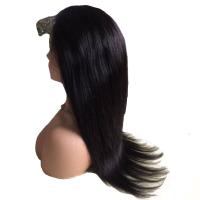 China 10-24inch Full Cuticle Natural Black Straight Full Lace Hand Made Human Remy Hair Wigs for sale