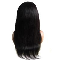 China 10-24inch Full Cuticle Natural Black Straight Full Lace Hand Made Human Remy Hair Wigs for sale