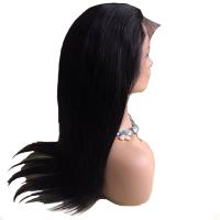 China 10-24inch Full Cuticle Natural Black Straight Full Lace Hand Made Human Remy Hair Wigs for sale