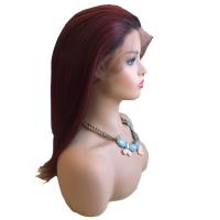 China 100% Human Hair Brazilian 99J Ombre Full Lace Wig Swiss 360 Lace Front 10-24 Inch Transparent HD for sale
