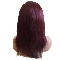 China 100% Human Hair Brazilian 99J Ombre Full Lace Wig Swiss 360 Lace Front 10-24 Inch Transparent HD for sale