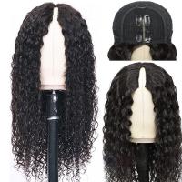 China Short 2022 Fashion Design Water Wave Cuticle Aligned V-part Non Lace Human Hair Wig for sale
